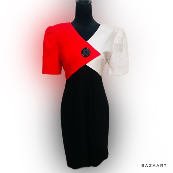 Periwinkle by Barlow | Dresses | Vintage 8s Colorblock Pencil Dress ...